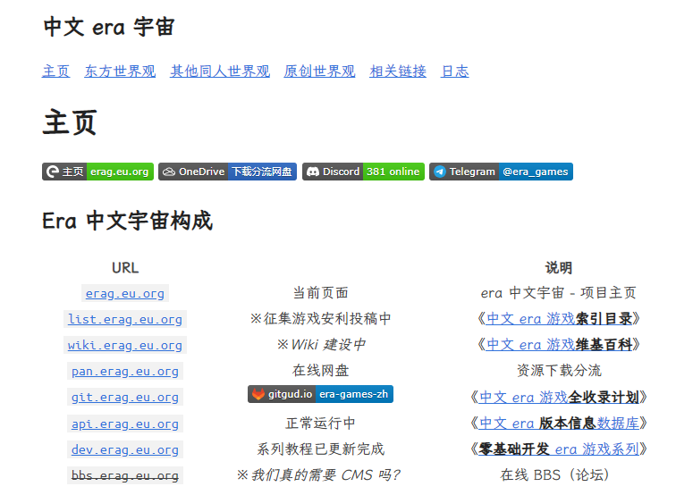 相关链接 | 中文 era 宇宙